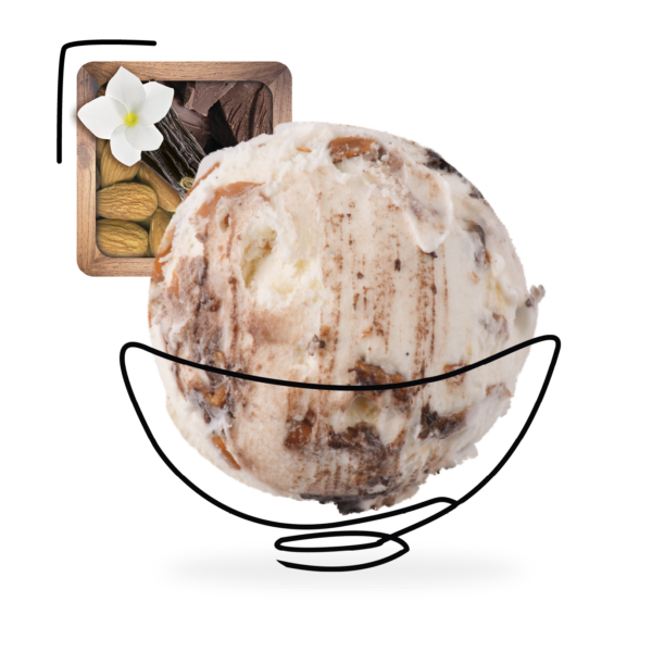 Vanille choco amandes - Glaces des Alpes - Maitre Artisan Glacier